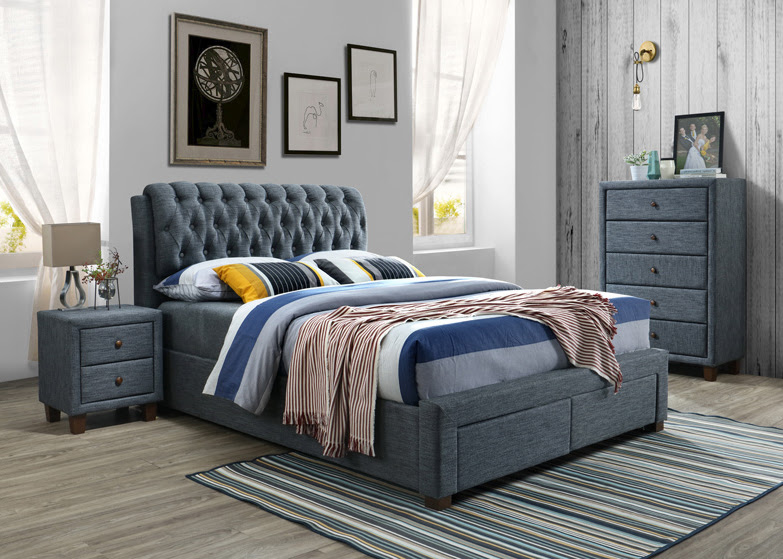 Byron 2 Drawer Upholstered Bed - Southern Cross Mattress Warehouse